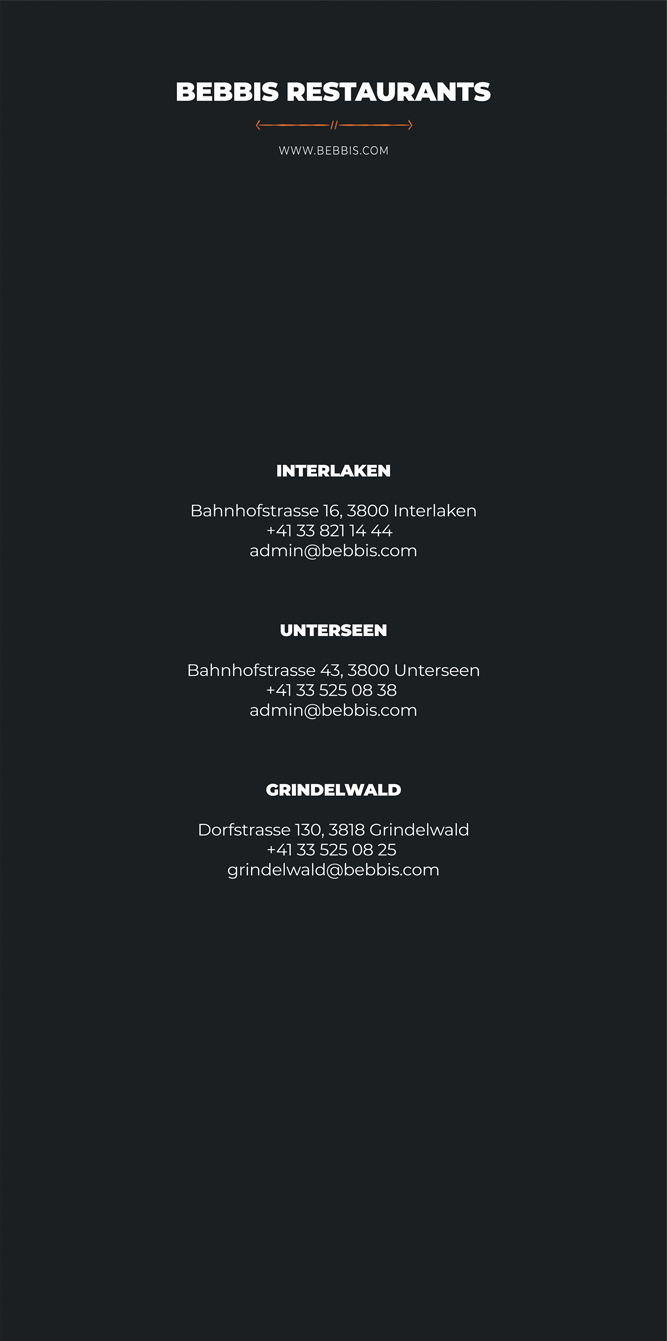 Bebbis Restaurant - Interlaken - Unterseen - Grindelwald - Schweiz